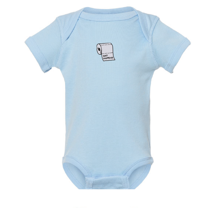 Cache-couche "Shit Happens" personnalisé | Humour pour bébé | Brodame